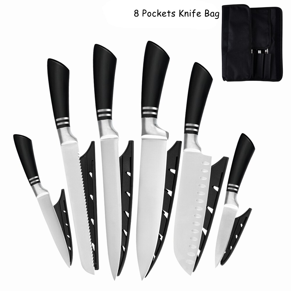 XYj 6Pcs Stainless Steel Kitchen Knives Set Japane... – Grandado