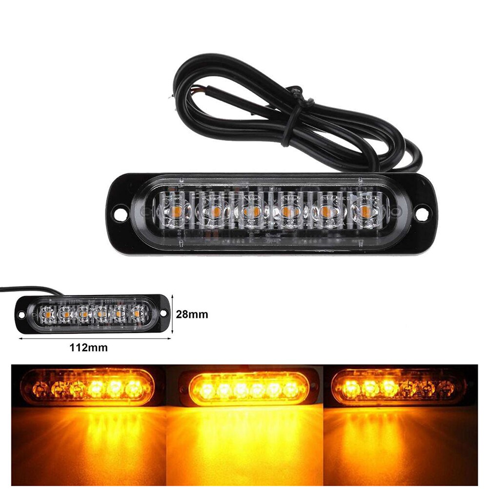 18W 12-24V 6 Red LEDs Strobe Light 18 Modes Ultra-... – Vicedeal