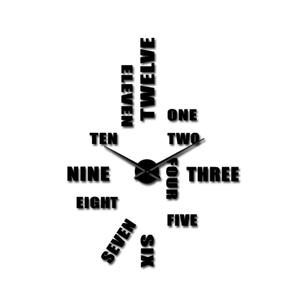 DIY English Letter Number Wall Clock Modern 3D Sti... – Grandado