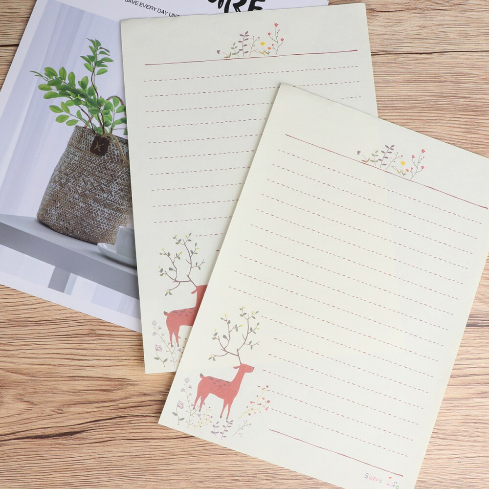 50 Sheets Deer Pattern Paper DIY Letter Paper Writ... – Vicedeal
