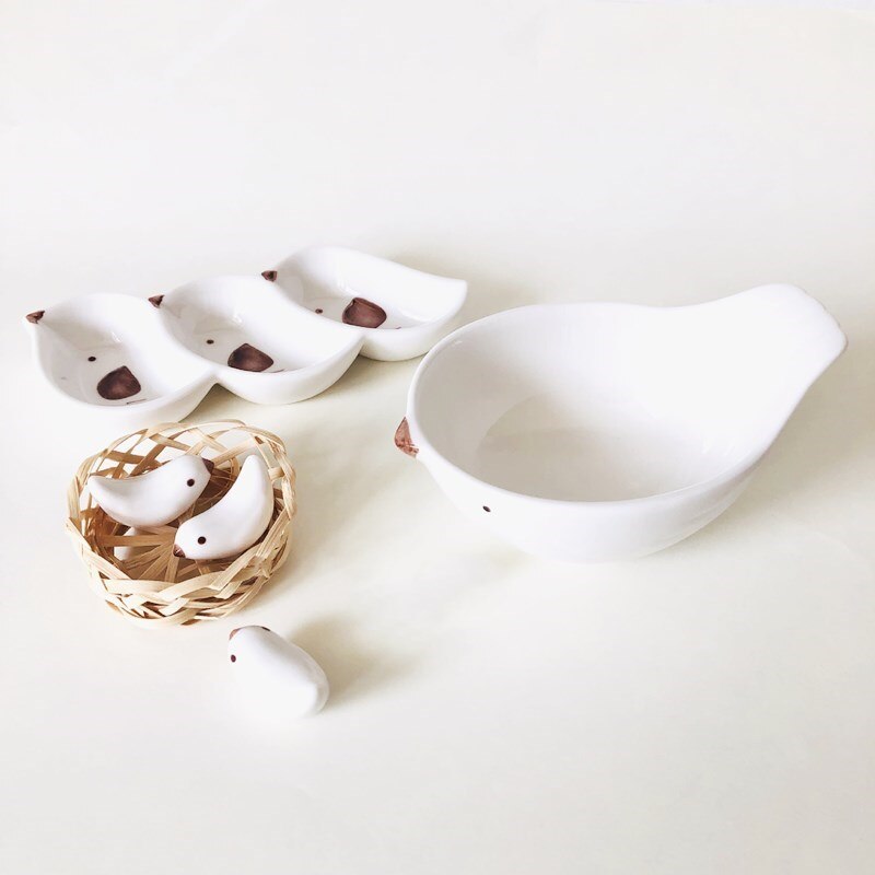 Ceramic color palette pen holder bird-shaped wash ... – Grandado
