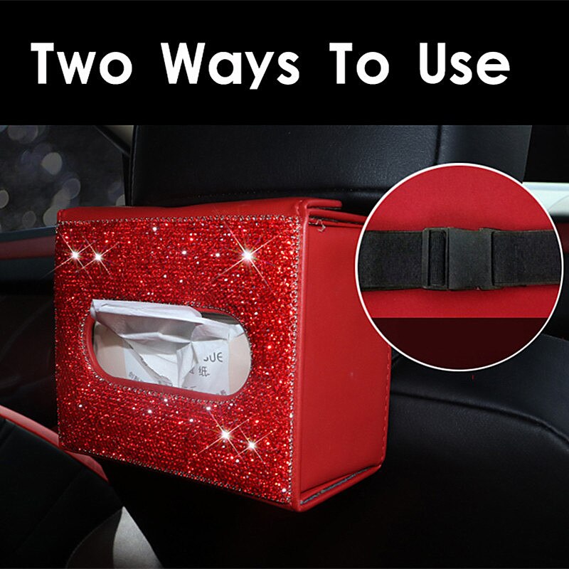 Auto Tissue Box Rhinestone Crystal Auto Tissue Hou... – Grandado