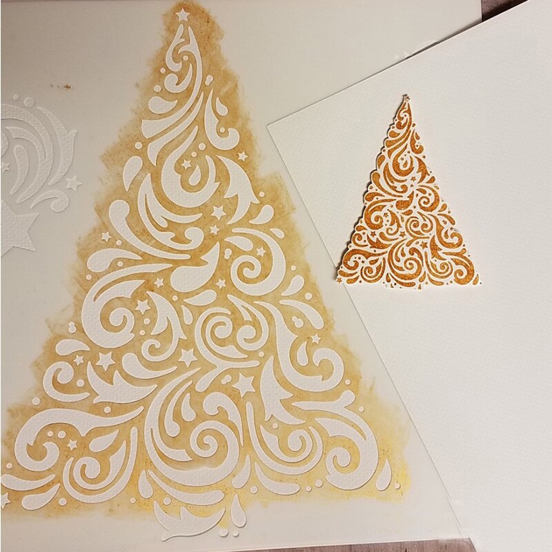 Christmas Tree Stencil for DIY Scrapbooking Emboss... – Grandado