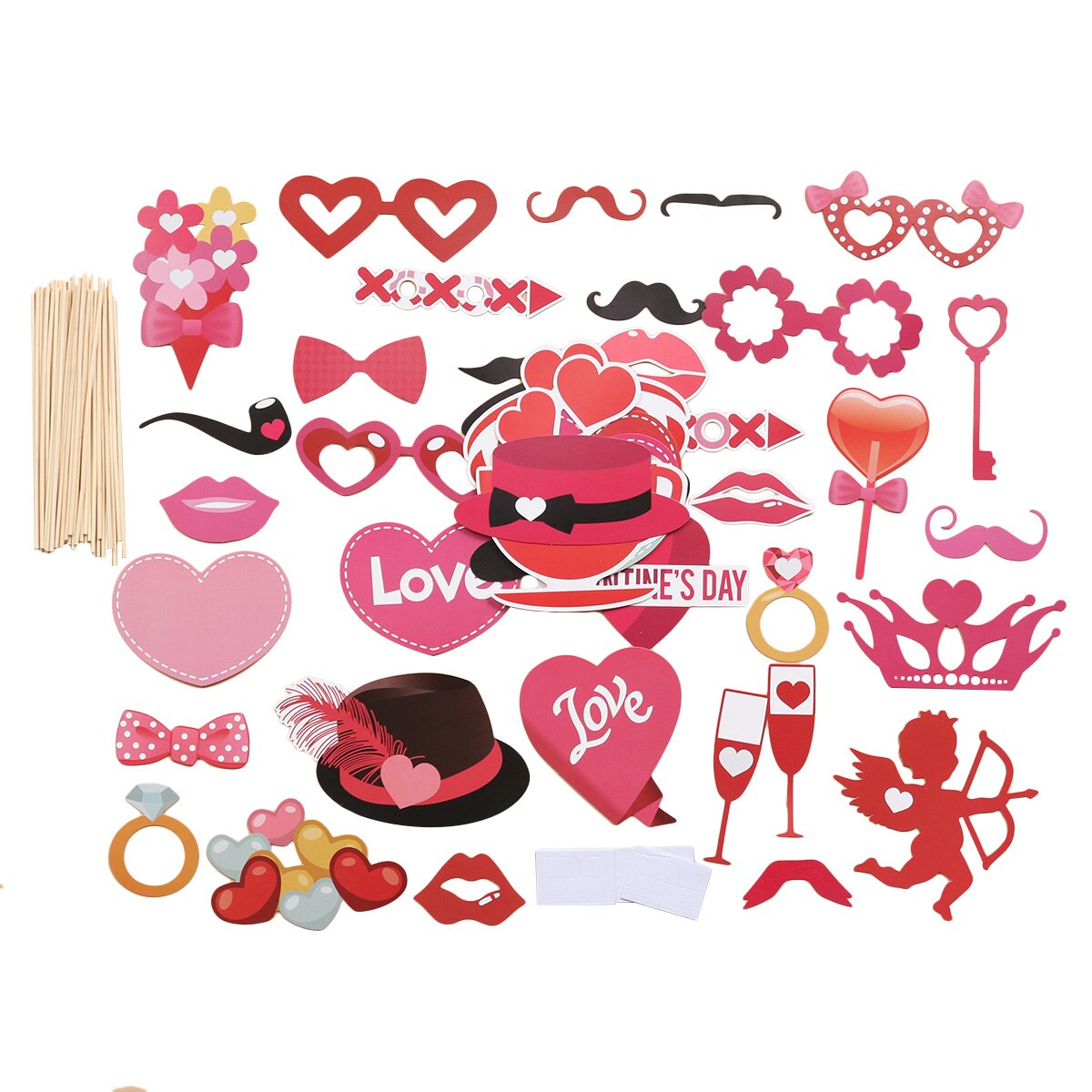 41pcs Valentines Romantic Decoration Photo Booth P... – Grandado