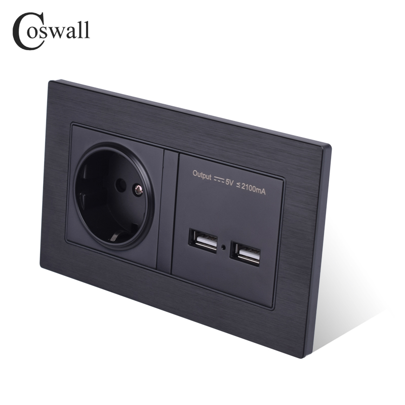 COSWALL Aluminium Metal Panel Stopcontact EU Stand... – Grandado