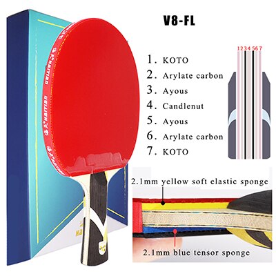 Blue Arylate Carbon Table Tennis Racket Competitio... – Vicedeal