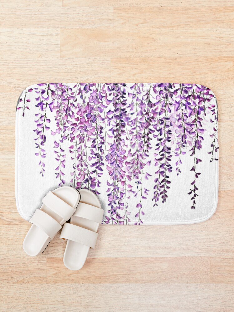 purple wisteria in bloom Bath Mat Mat Decoration H... – Grandado