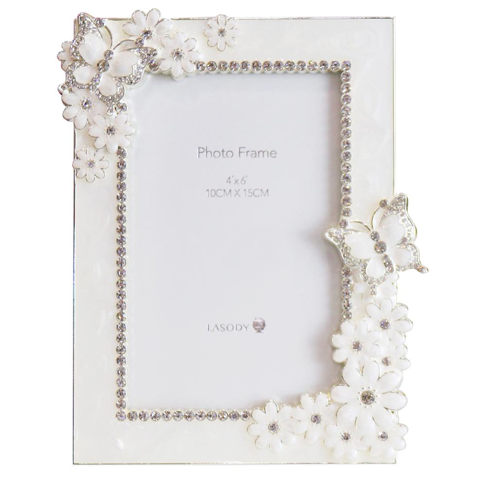 LASODY Flower And Butterfly Photo Frame Couple Wed... – Grandado