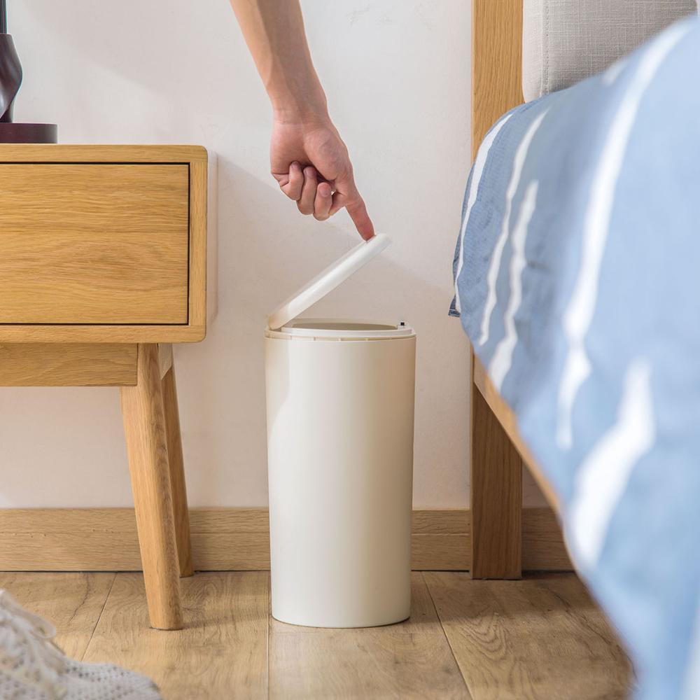 Plastic Oval Trash Can Pressing Type Trash Bin Dus... – Grandado