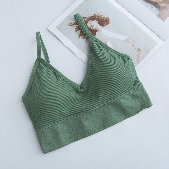 U Back Top Seamless Bra Tops Slim Crop Top Without... – Vicedeal
