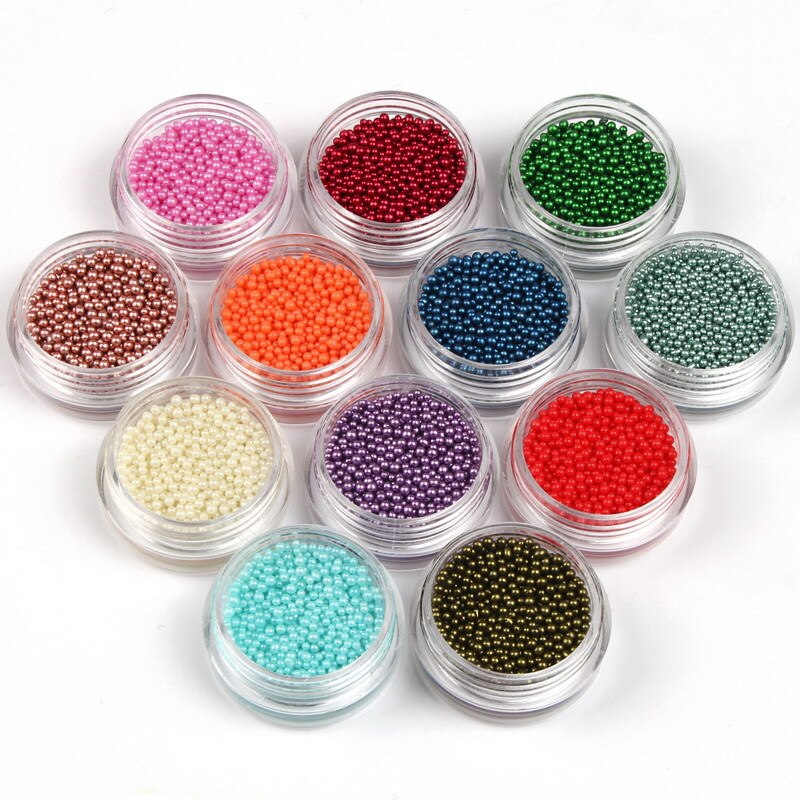 12 kleur gemengde Nail Art Steel Ball r Caviar Kle... – Grandado