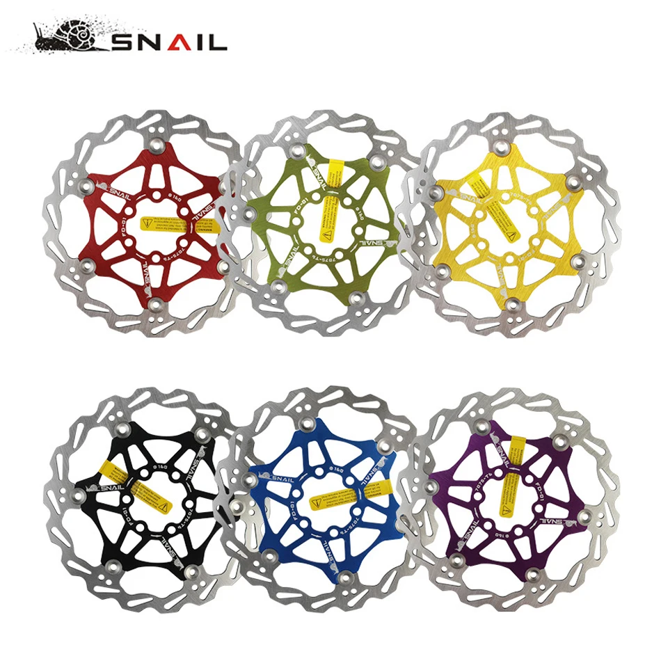 SNAIL Bicycle Floating Rotor 160/180/203mm 6-Bolt ... – Grandado