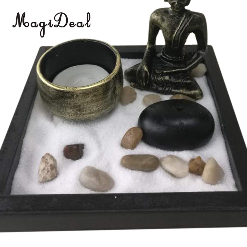 homyl Japanese Zen Garden Sand Tray Buddha Stones ... – Grandado