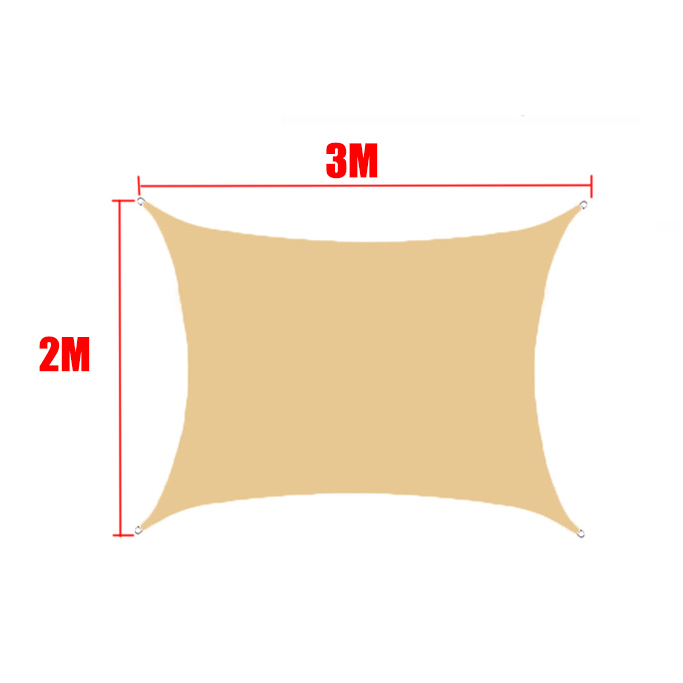 Sand Color All size Waterproof Sun Shade Sail Squa... – Grandado