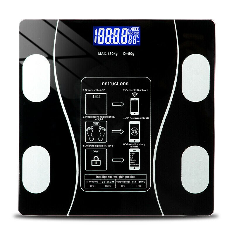 1 Pc 180kg Body Fat Scale Digital LCD Weight Bone ... – Grandado