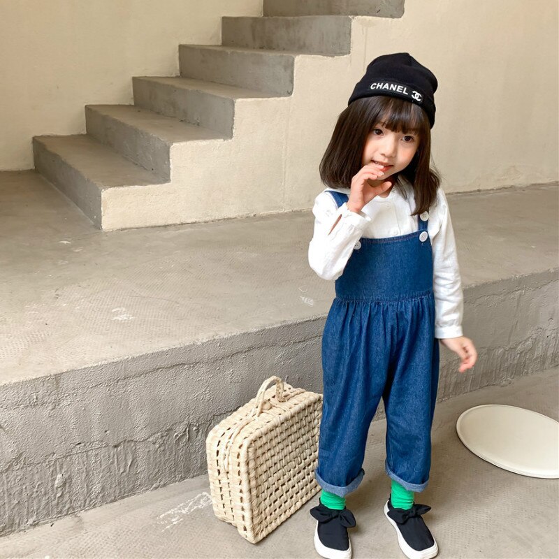 Spring Girls Denim Overalls Kids Casual Korean Ove... – Vicedeal