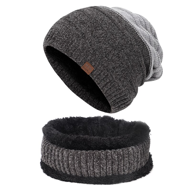 Mannen Winter Warme Muts Sjaal 2 Stuk Fluwelen Gew... – Vicedeal