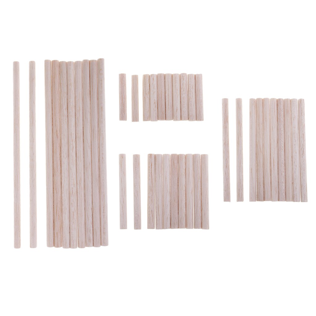 10x Round Natural Balsa Wood Wooden Sticks Dowel R... – Grandado