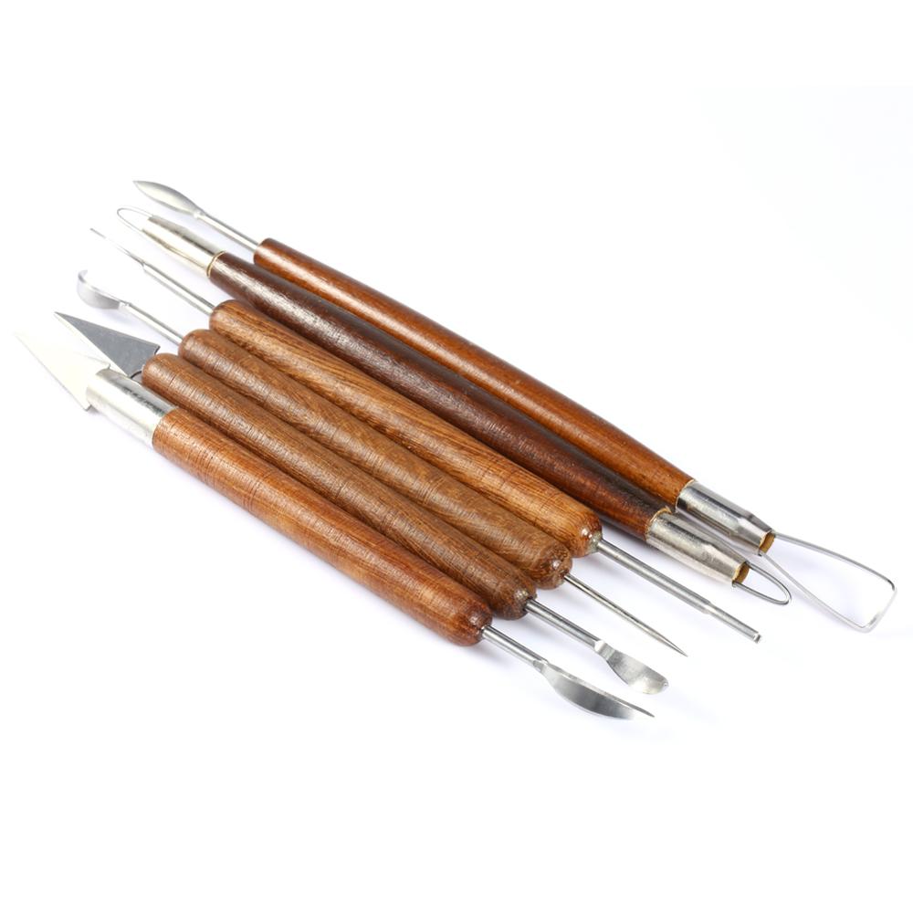 6PCS sculpting tool Pottery Tools Wood Handle Pott... – Grandado