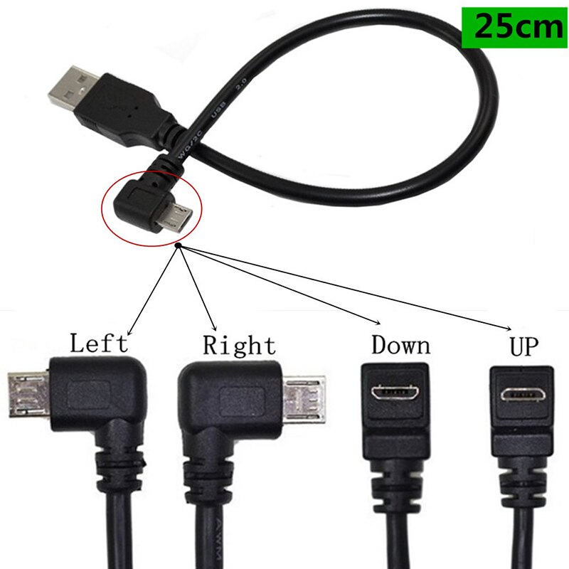 USB 2.0 Type-A Male to Micro 5 Pin 90°Angled Male ... – Grandado