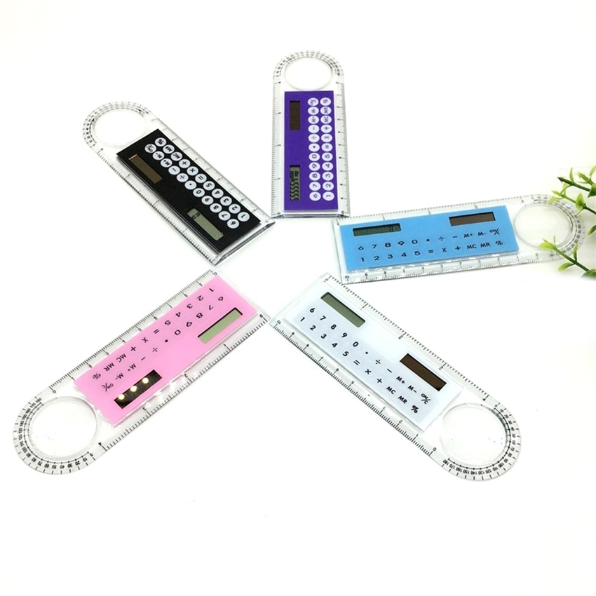 Portable Mini Solar Calculator 10cm Ultra-thin Rul... – Grandado