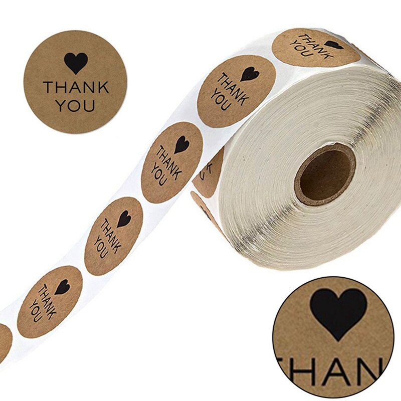 Kraftpapier Dank U Stickers Seal Labels Voor Bruil... – Grandado