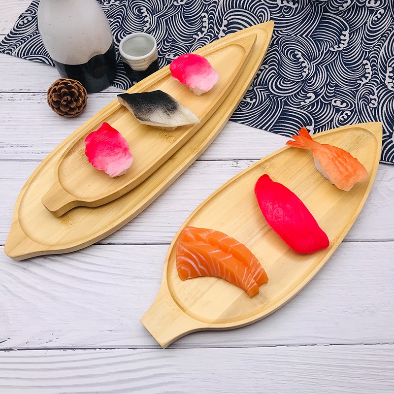 Plato Rectangular de bambú para Sushi, plato de ba... – Grandado
