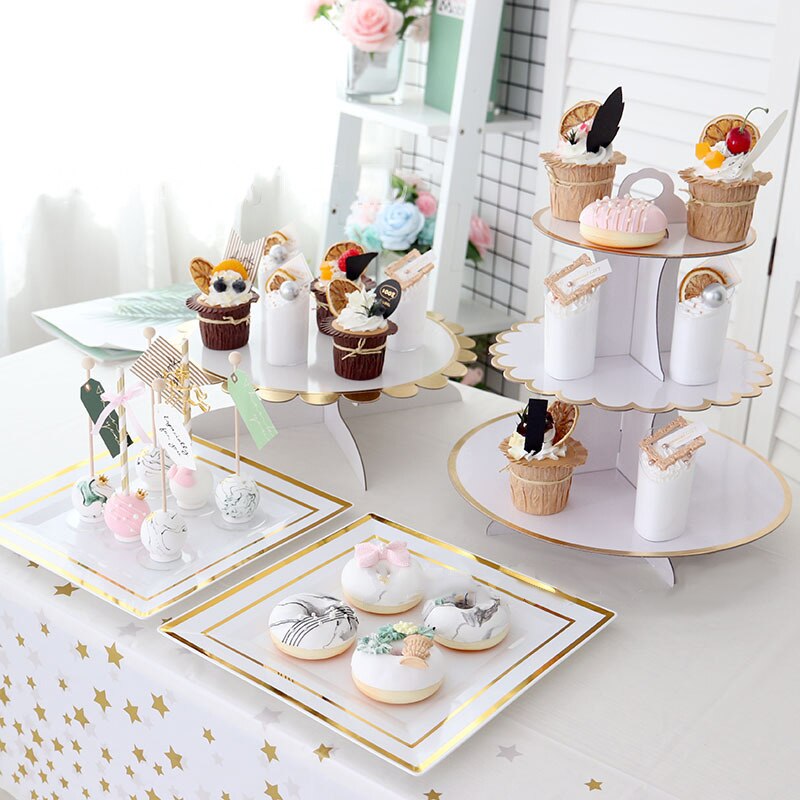 Cardboard Cake Stand Food Macaron Cupcake Dessert ... – Grandado