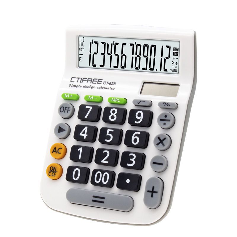 12 Digit Bureau Rekenmachine Grote Knoppen Zonne-e... – Vicedeal