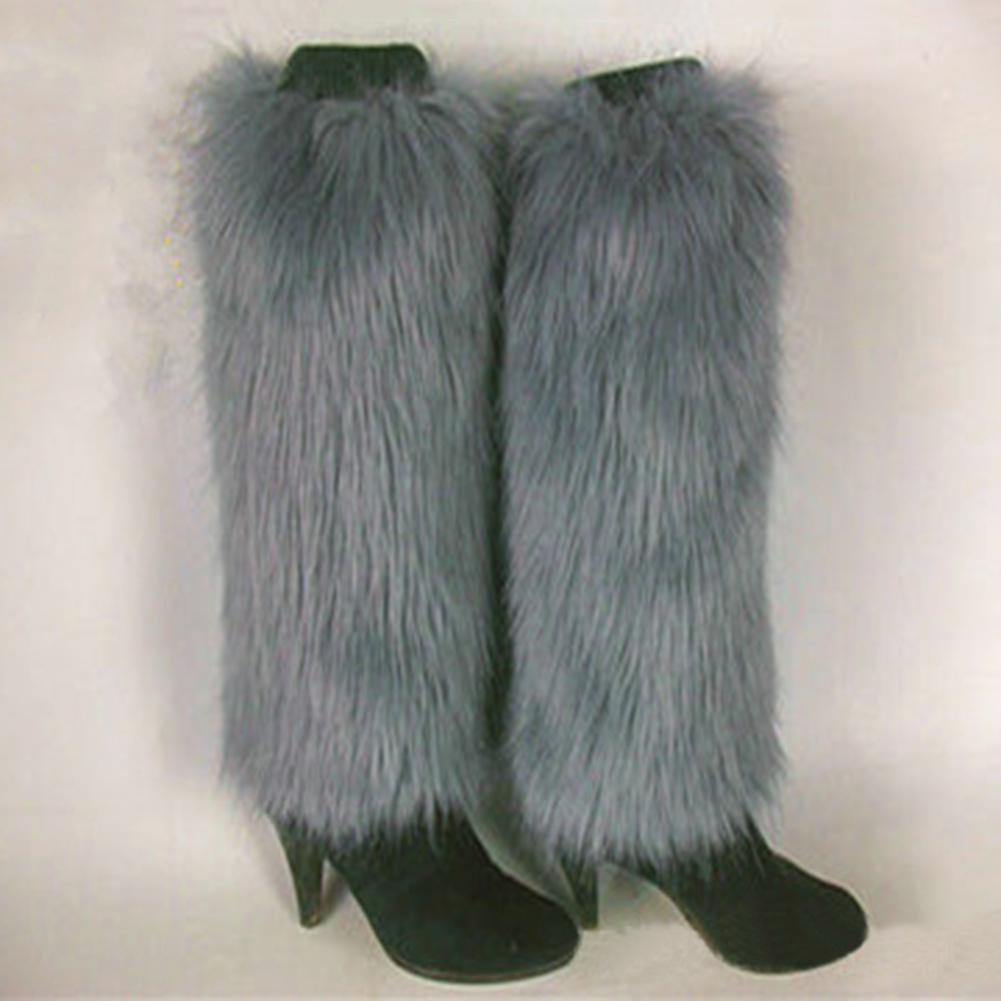 Winter Women Boot Covers Furry Solid Color Faux Fu... – Grandado