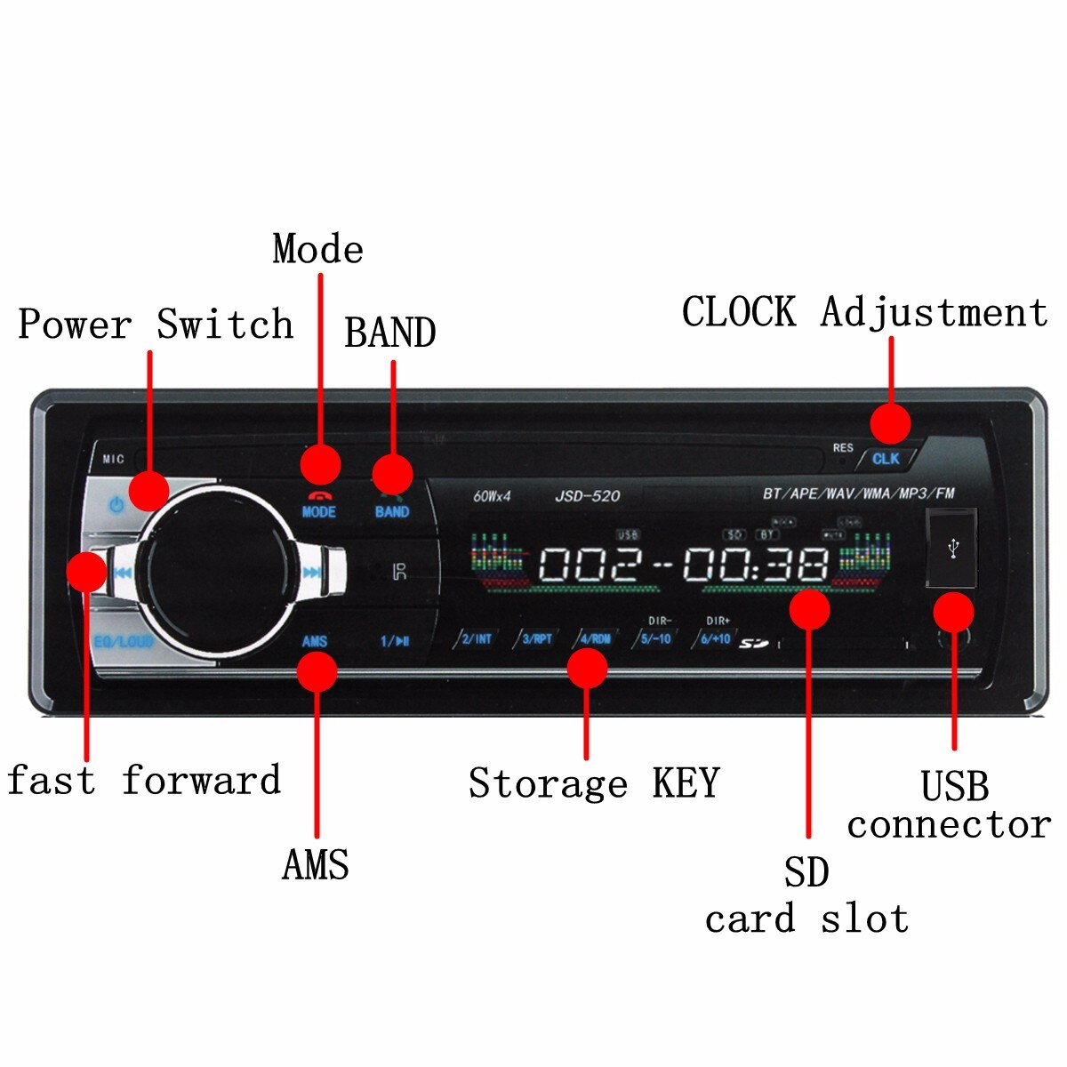 12V 24V Car Radio bluetooth 1 din Car Stereo Playe... – Grandado