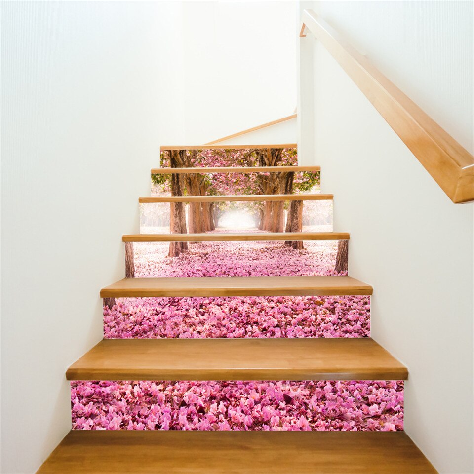 Cherry Blossom Stair TIle Stickers Self Adhesive P... – Grandado