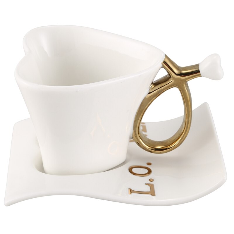 200ML Love Heart shaped Ceramic cups Coffee Mugs w... – Grandado