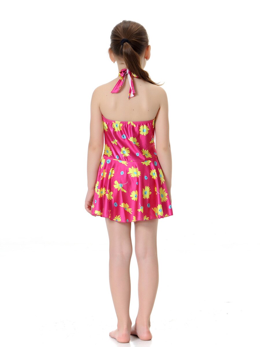 Girls One-piece Swimsuit floral print halter bikin... – Vicedeal