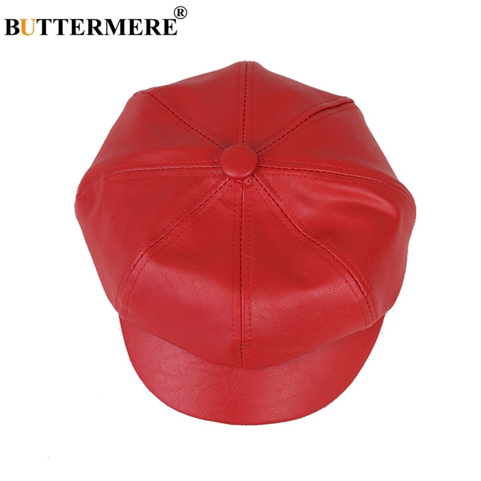 BUTTERMERE Newsboy Hat Faux Leather Women Gatsby C... – Vicedeal