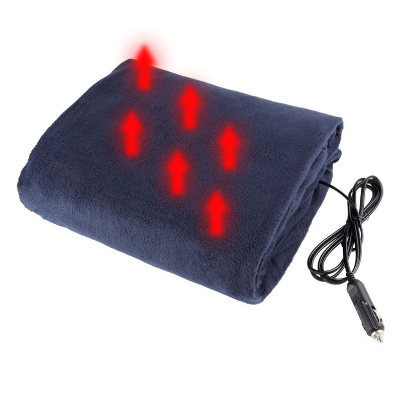 Electric Car Blanket Heated 12V Fleece Travel Thro... – Grandado