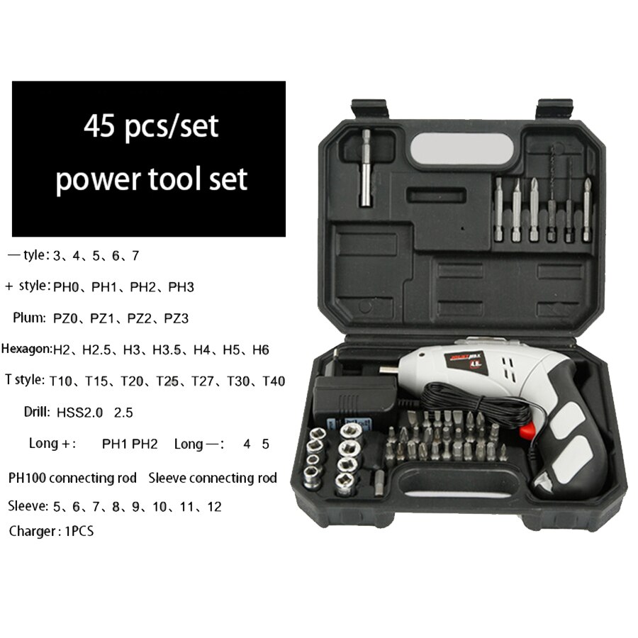 45 stks/set power tool set 4.8 V elektrische schro... – Vicedeal