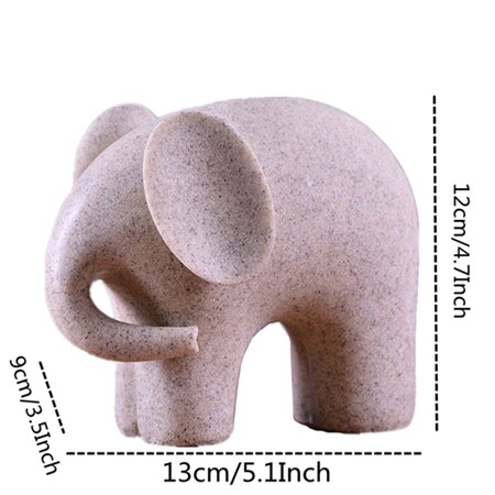 Vilead 4.7 " natuur zandsteen witte olifant beeldj... – Vicedeal