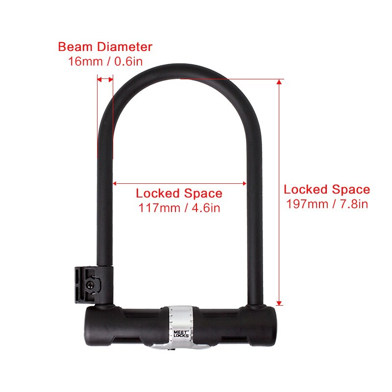 MEETLOCKS Bike U Lock Bicycle Security Bike Safety... – Vicedeal