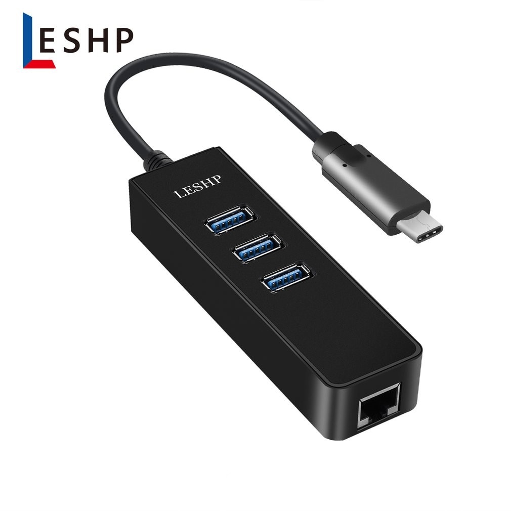 USB C HUB 1000Mbps 3 puertos USB 3,0 tipo C HUB US... – Grandado