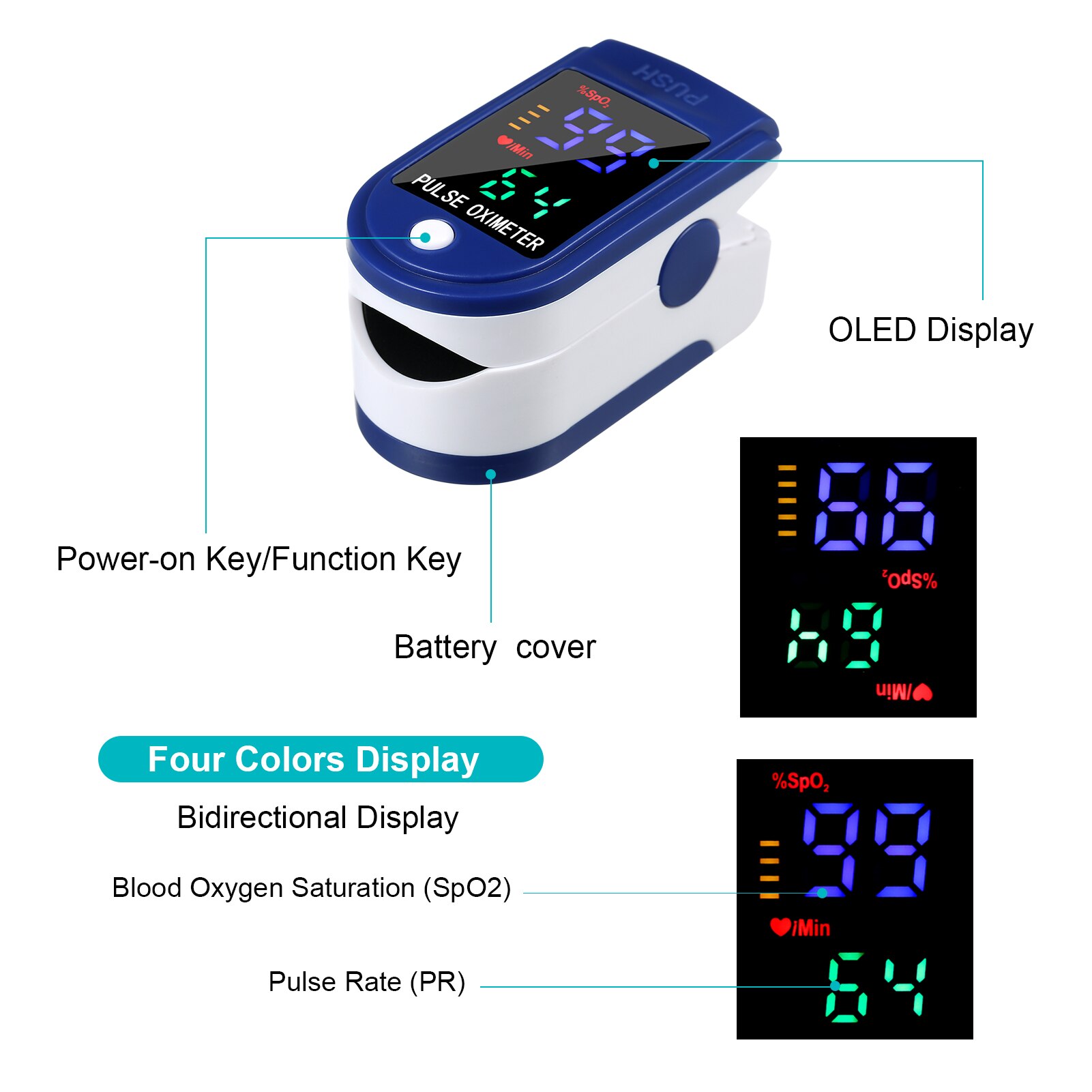 Digital Finger Pulse Oximeter Home Use Finger Clip... – Grandado