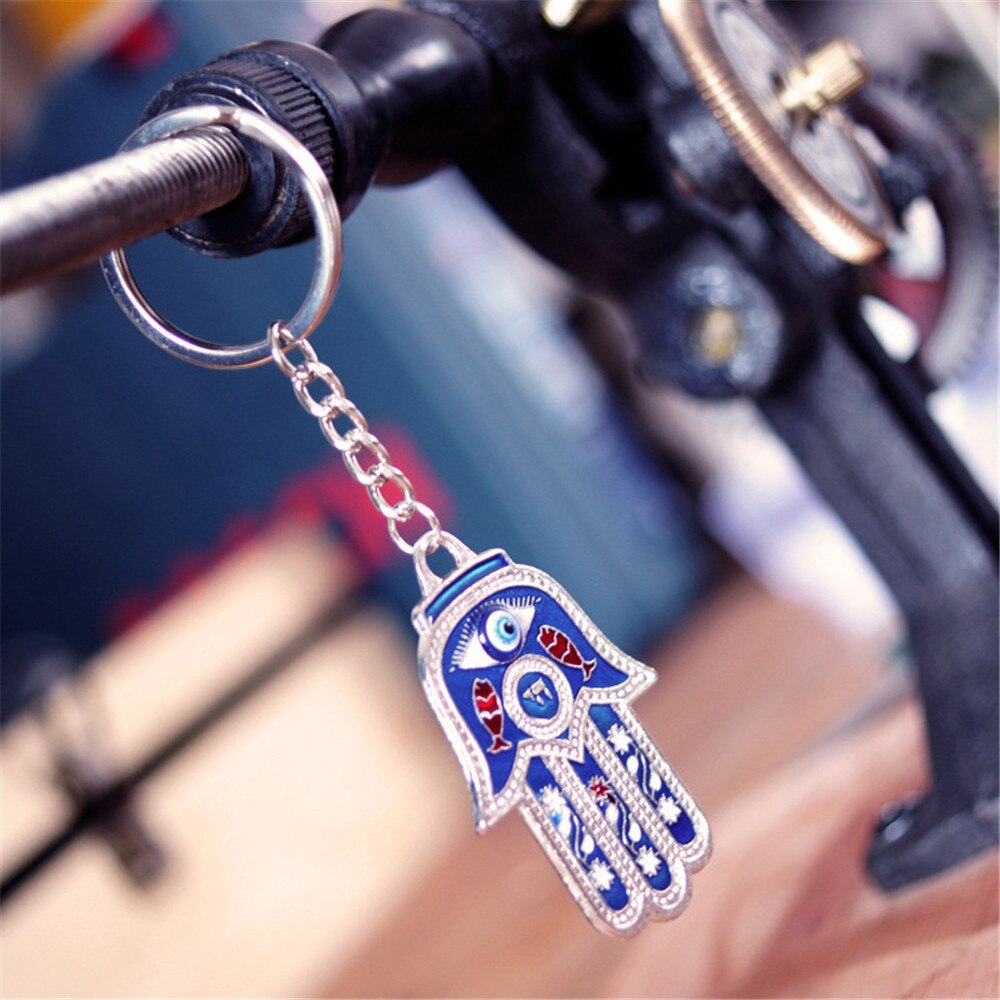 1PC Alloy Hamsa Hand Keychain Turkish Blue Eye Jew... – Grandado