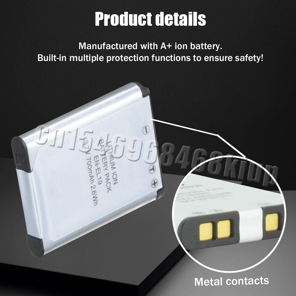 3.7V 700mAh EN-EL19 EN EL19 Lithium Battery For Ni... – Vicedeal