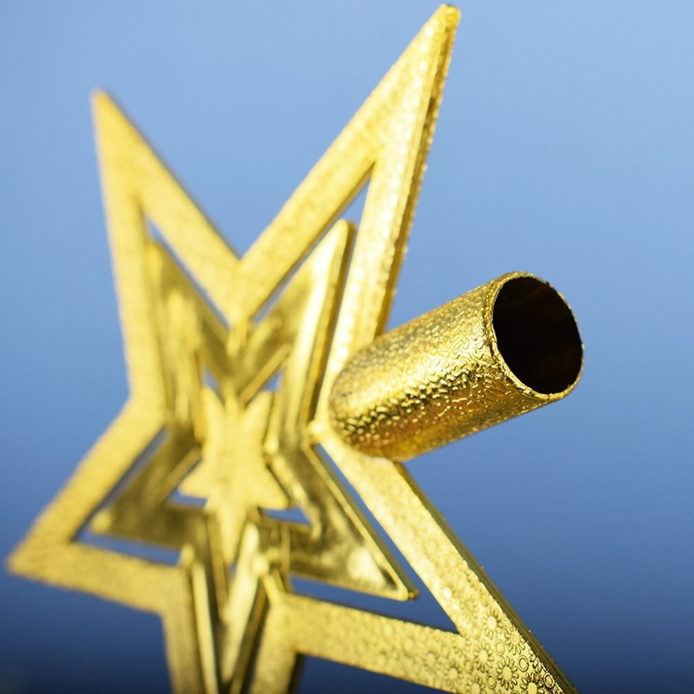 Christmas Tree Star Top Ornament Top Star Gold Fiv... – Grandado