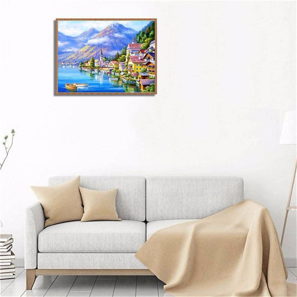 Diamond Painting House Around Sea Diamond embroide... – Vicedeal