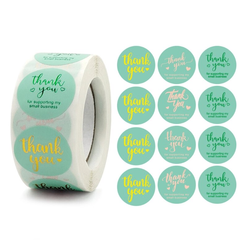 50 Stuks Ronde Roze Business Label Stickers Papier... – Grandado