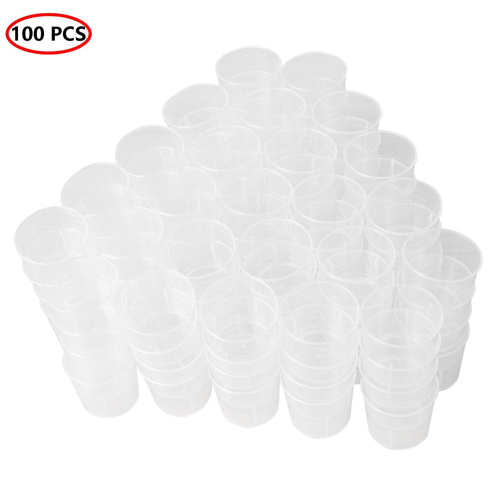 100Pcs 30ml Measuring Cups Clear Plastic Liquid Co... – Grandado