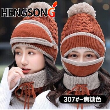 Autumn Winter Caps Women's Knit Hat Warm Scarf Win... – Grandado