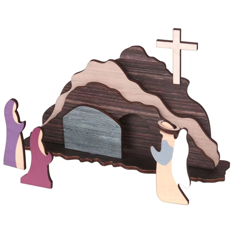 Resurrection Scene Wooden Decoration Cross Resurre... – Grandado