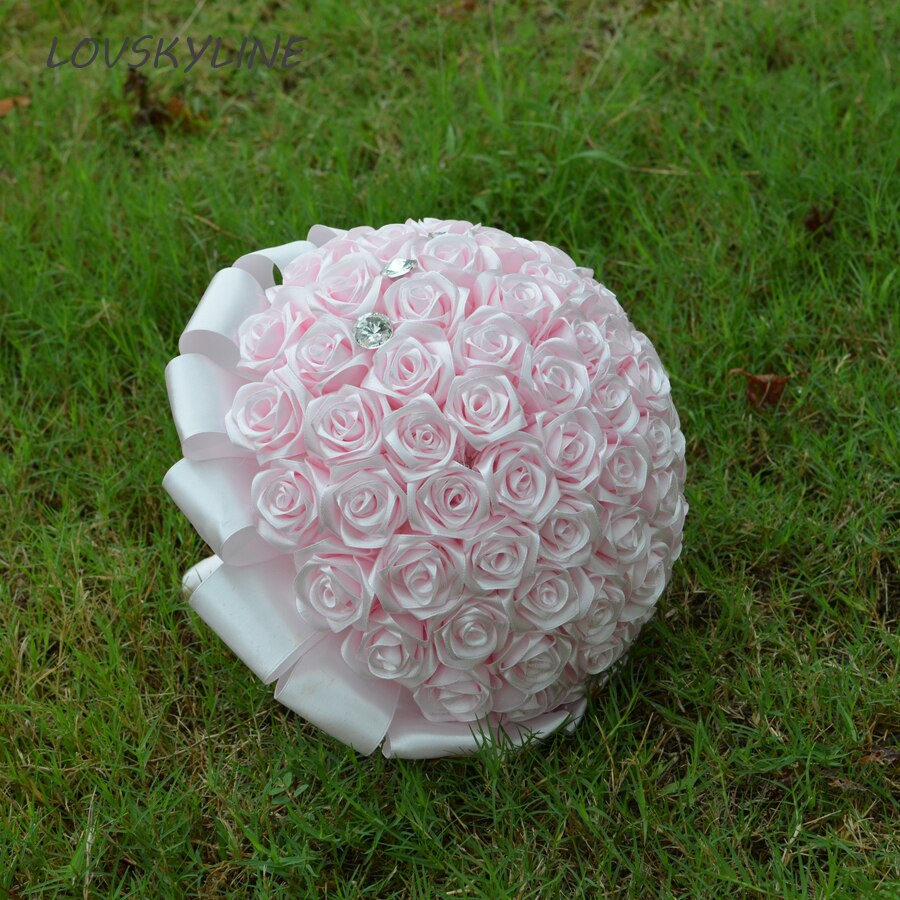 Real Photos Satin Rose Bouquet Handmade Ribbon Ros... – Vicedeal